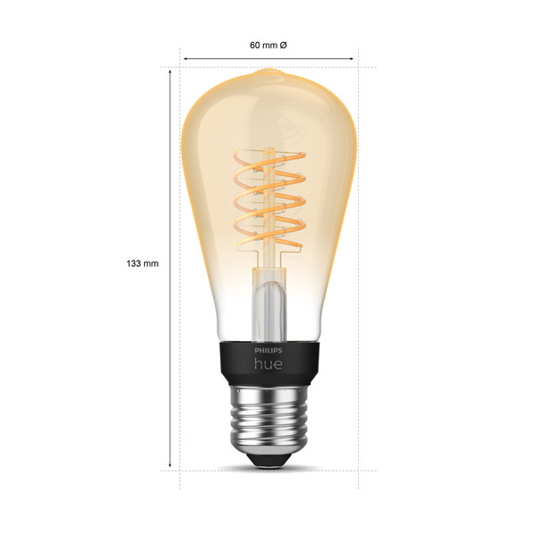 Philips Hue lamp E27 | Edison ST64 | Goud | White | Zigbee | 7W Philips HUE 123led.nl